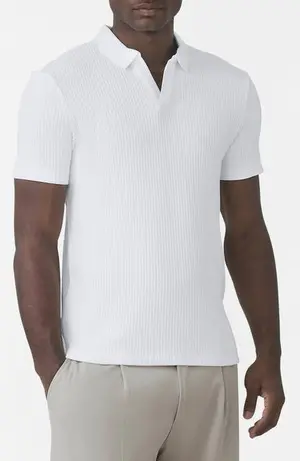 MAUVAIS Elysee Slim Ribbed Revere Polo