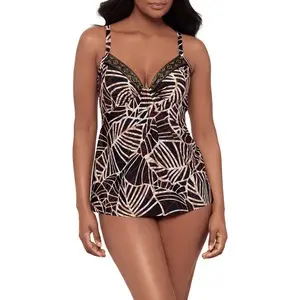 MIRACLESUIT® Skirted One-piece Swimsuit - Black/multi