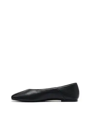 THERAPY AUSTRALIA Gaia Square Toe Flats - Black Smooth Pu