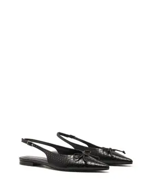 THERAPY AUSTRALIA Lavin Slingback Ballet Flats - Black Snake Pu