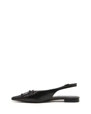 THERAPY AUSTRALIA Lavin Slingback Ballet Flats - Black Snake Pu