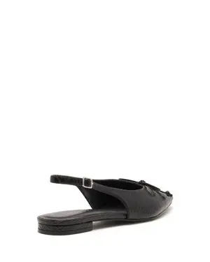 THERAPY AUSTRALIA Lavin Slingback Ballet Flats - Black Snake Pu