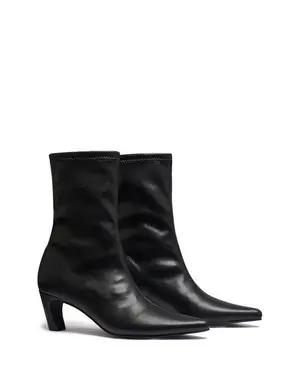 THERAPY AUSTRALIA Sacha Sock Bootie - Blac Stretch-leather