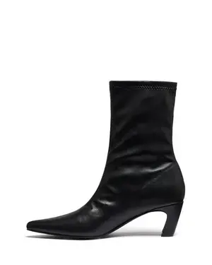 THERAPY AUSTRALIA Sacha Sock Bootie - Blac Stretch-leather