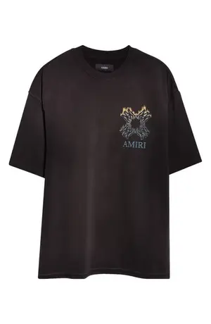 Amiri Ma Quad Flames Oversize Cotton Graphic T-shirt