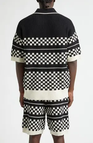 Amiri Checkered Wool Mesh Shirt