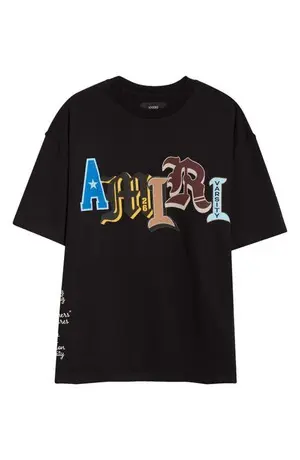 Amiri Varsity Patch Oversize Cotton T-shirt - Black
