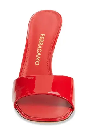 FERRAGAMO Tatiana Slide Sandal - Flame Red Biscotto Flame Red