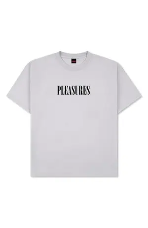 PLEASURES Exhibtion Graphic Print Cotton T-shirt - Silver