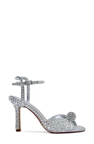 AZALEA WANG Odilie Crystal Studded Ankle Strap Sandal