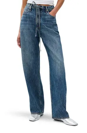 Rag & Bone Drawstring Waist Wide Leg Jeans