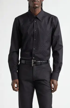 Alexander McQueen Skull Print Classic Placket Shirt