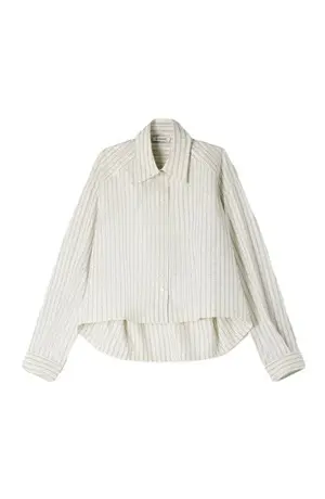 Sandro Striped Rhinestone Embellished Shirt - Ecru