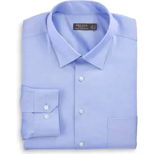 OAK HILL PREMIUM BY DXL Big & Tall Stretch Pinpoint Dress Shirt - Blue