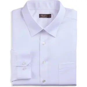 OAK HILL PREMIUM BY DXL Big & Tall Stretch Pinpoint Dress Shirt - White