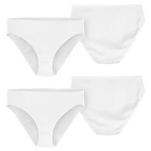 CITY THREADS USA-MADE Soft 100% Organic Cotton Brief Underwear - White