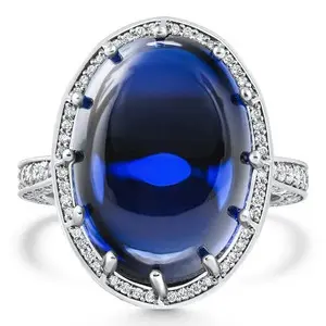 BLISS DIAMOND 22.70ct Ceylon Star Sapphire Diamond Ring 14k Gold