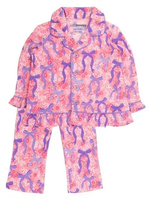 RUFFLEBUTTS Ruffle Flare Pajama Set Bow Besties