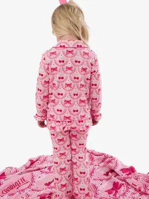 RUFFLEBUTTS Ruffle Flare Pajama Set - Love You Cherry Much