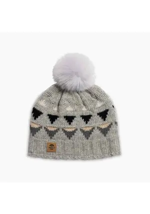 Turtle Fur Moonglade Patterned Lambswool Beanie Gray