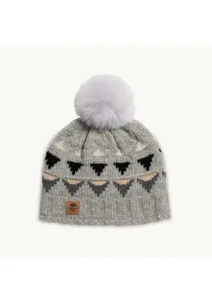 Turtle Fur Moonglade Patterned Lambswool Beanie Gray