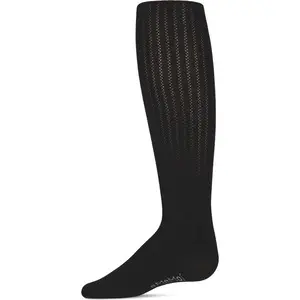 MEMOI Chain Patterned Cotton Blend Tights - Black