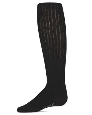 MEMOI Chain Pattern Cotton Blend Tights - Black