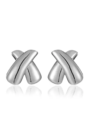KELLERY Bond Sculpture Stud Earrings - Silver