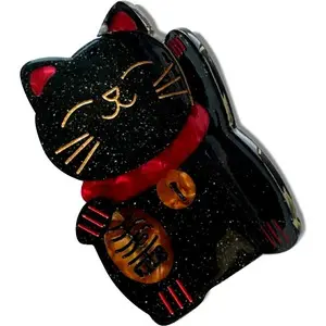 SOLAR ECLIPSE Lucky Cat Claw Clip - Black
