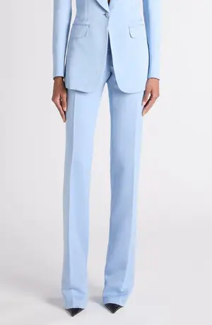 TOM FORD Washed Duchesse Satin Trousers - Mineral Blue