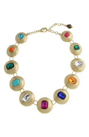 Kurt Geiger Mixed Crystal Collar Necklace - Gold/multi