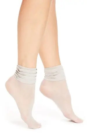 Chelsea28 Ruffle Anklet Socks - Grey Owl