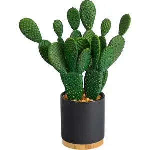 NEARLY NATURAL 10-in Cactus Succulent Artificial Plant In Planter - Green