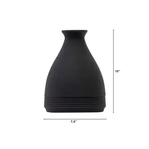 NEARLY NATURAL 10-in Cone Stone Vase Matte