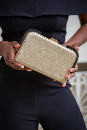 LARALLAN Liz Glitter Clutch