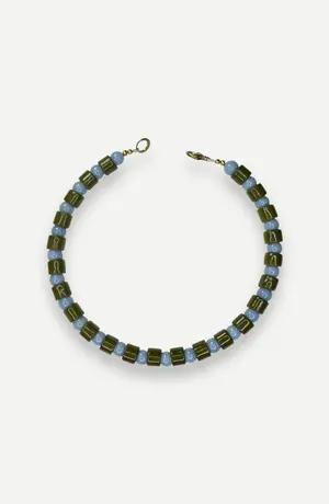 HER NEW TRIBE Ceramic Beaded Necklace - Cadette & Blue Lace Agate