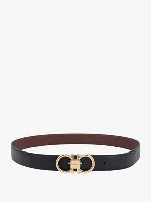 FERRAGAMO Reversible Leather Belt - Black