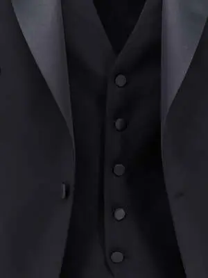 Tagliatore Virgin Wool Tuxedo With Vest - Blue