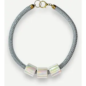 HER NEW TRIBE Beaded Statement Necklace - Opal