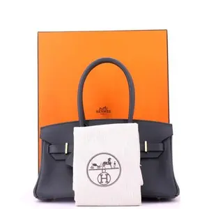 HERMES Shoulder Light Birkin Bag Evercolor 29