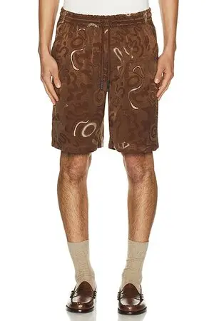 Oas Nicola Satin Printed Shorts - Brown
