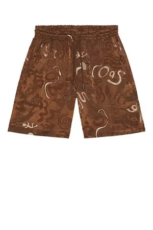 Oas Nicola Satin Printed Shorts - Brown
