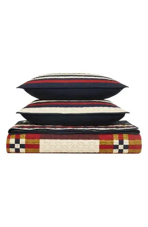 Pendleton Scout Stripe Quilt & Shams Set - Navy