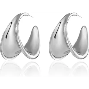KELLERY Bond Statement Hoop Earrings - Silver