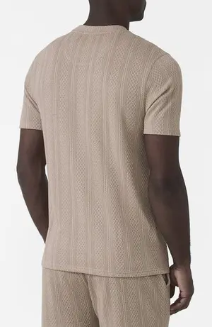 MAUVAIS Tanami Textured Stretch Slim Tee - Light Beige
