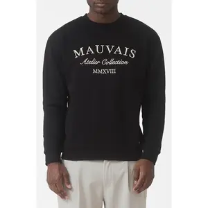 MAUVAIS Ricamo Regular Logo Crew Sweatshirt - Black