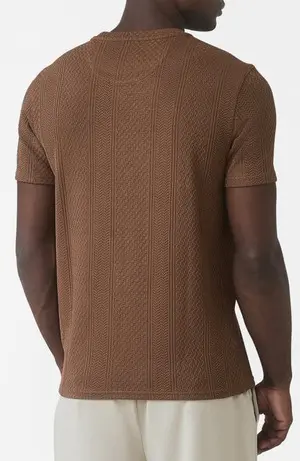 MAUVAIS Cedro Slim Textured Tee - Medium Brown