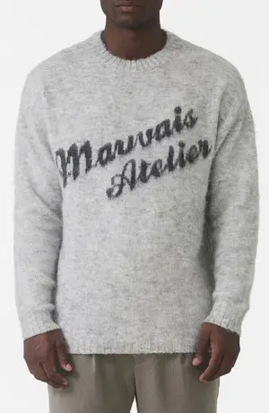 MAUVAIS Atelier Oversized Brushed Knit Sweater - Medium Grey