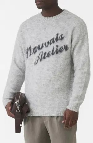 MAUVAIS Atelier Oversized Brushed Knit Sweater - Medium Grey