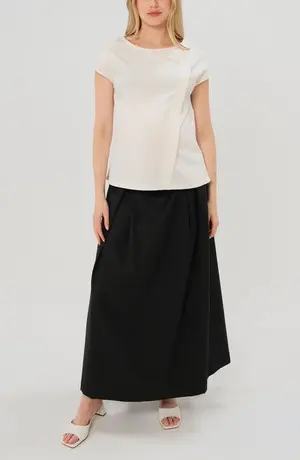MARION Maternity Maxi Skirt - Black